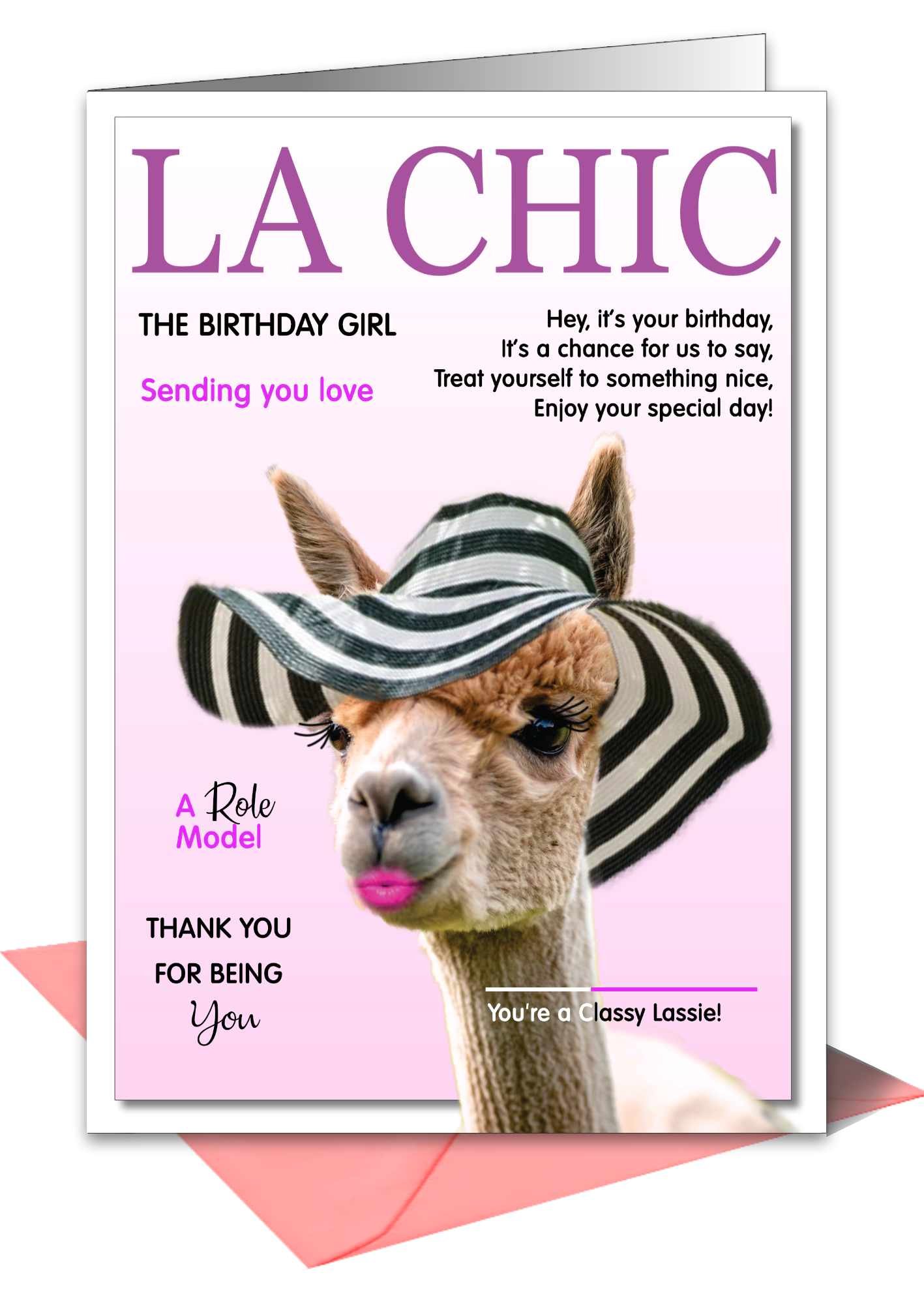 Birthday Card Llama Chic – Pet Cards